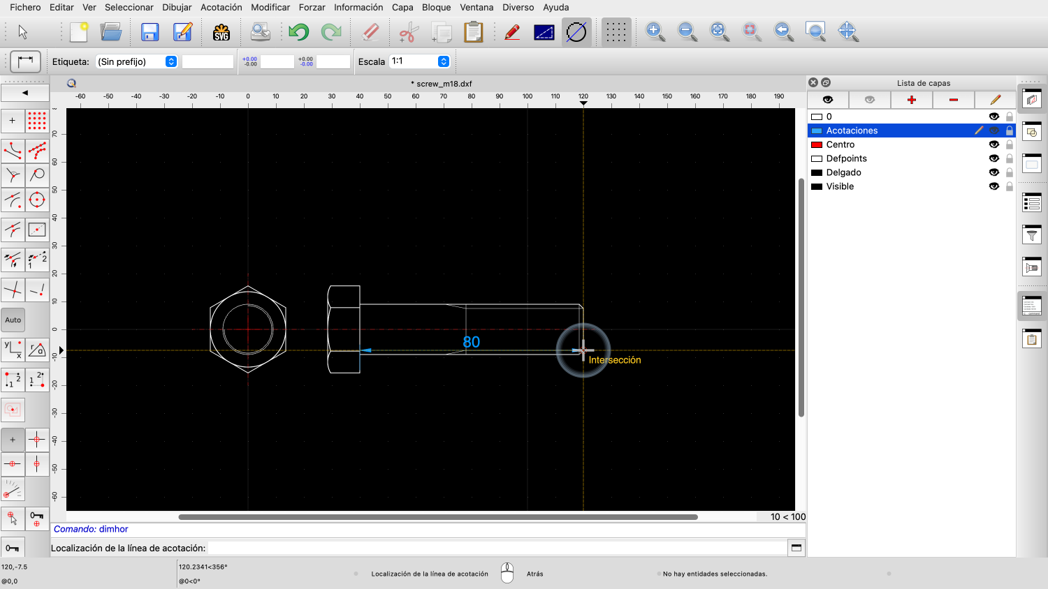 QCAD - Tutorial: 1.10 Dimensions